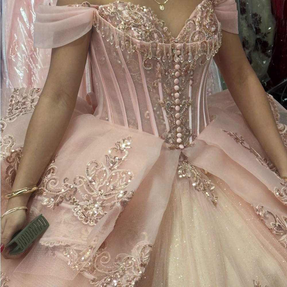 Elegant Pink Off-Shoulder Gown - Gem